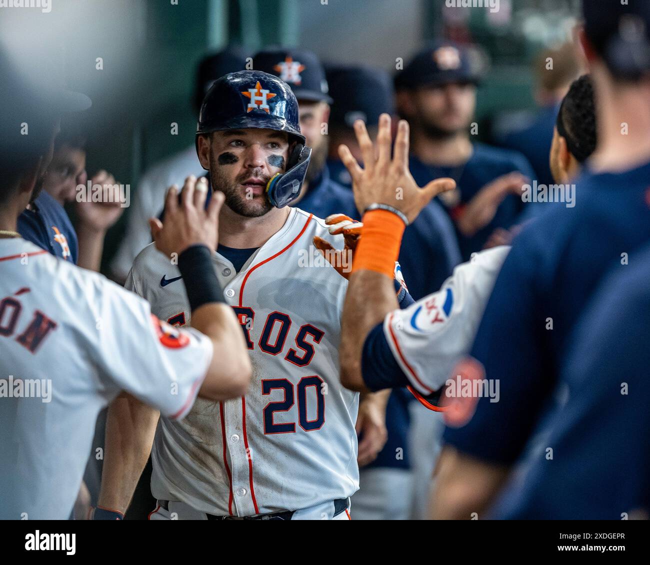 Texas, USA. 22nd June, 2024. Chas McCormick #20 of the Houston Astros ...