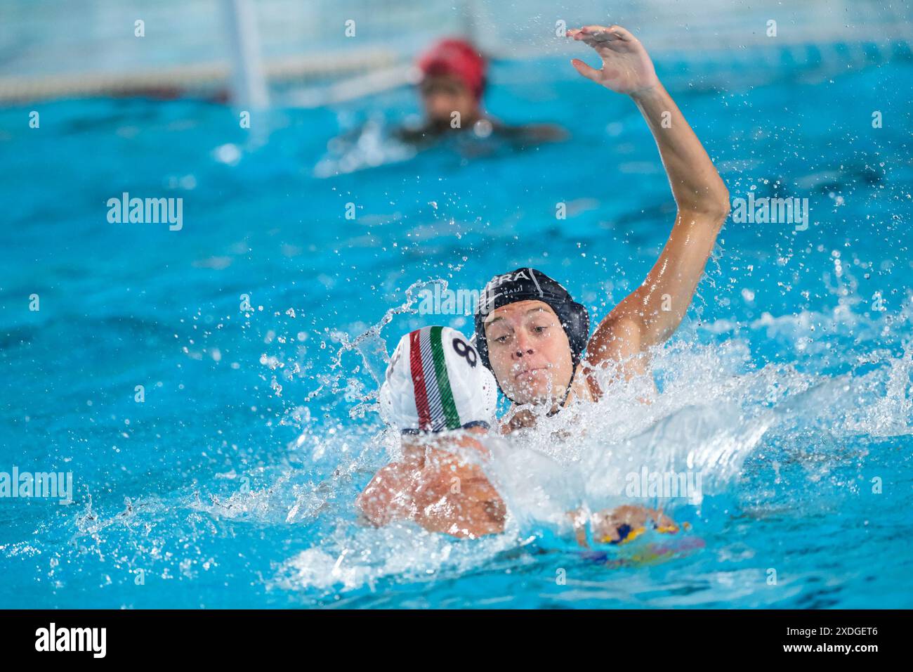 Jacopo Alesiani of Italy (L) and Enzo Nardon of France (R) seen in ...