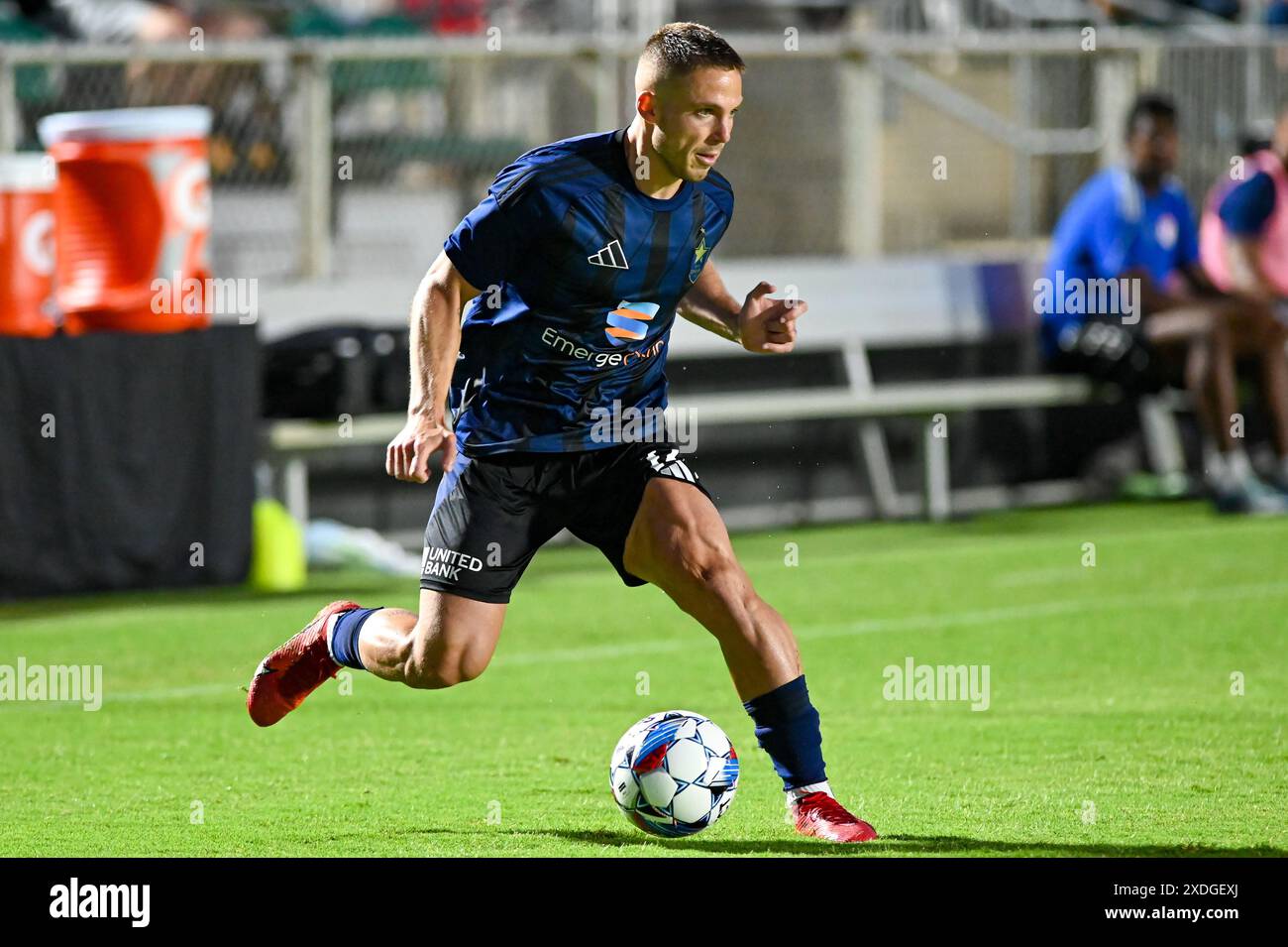 Cary, North Carolina, USA. 22nd June, 2024. North Carolina FC forward ...