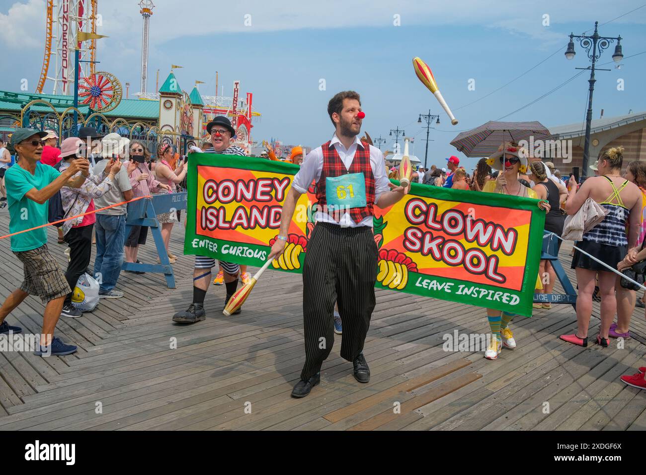 New York, New York, USA. 22nd June, 2024. Clowning around at the 42nd ...