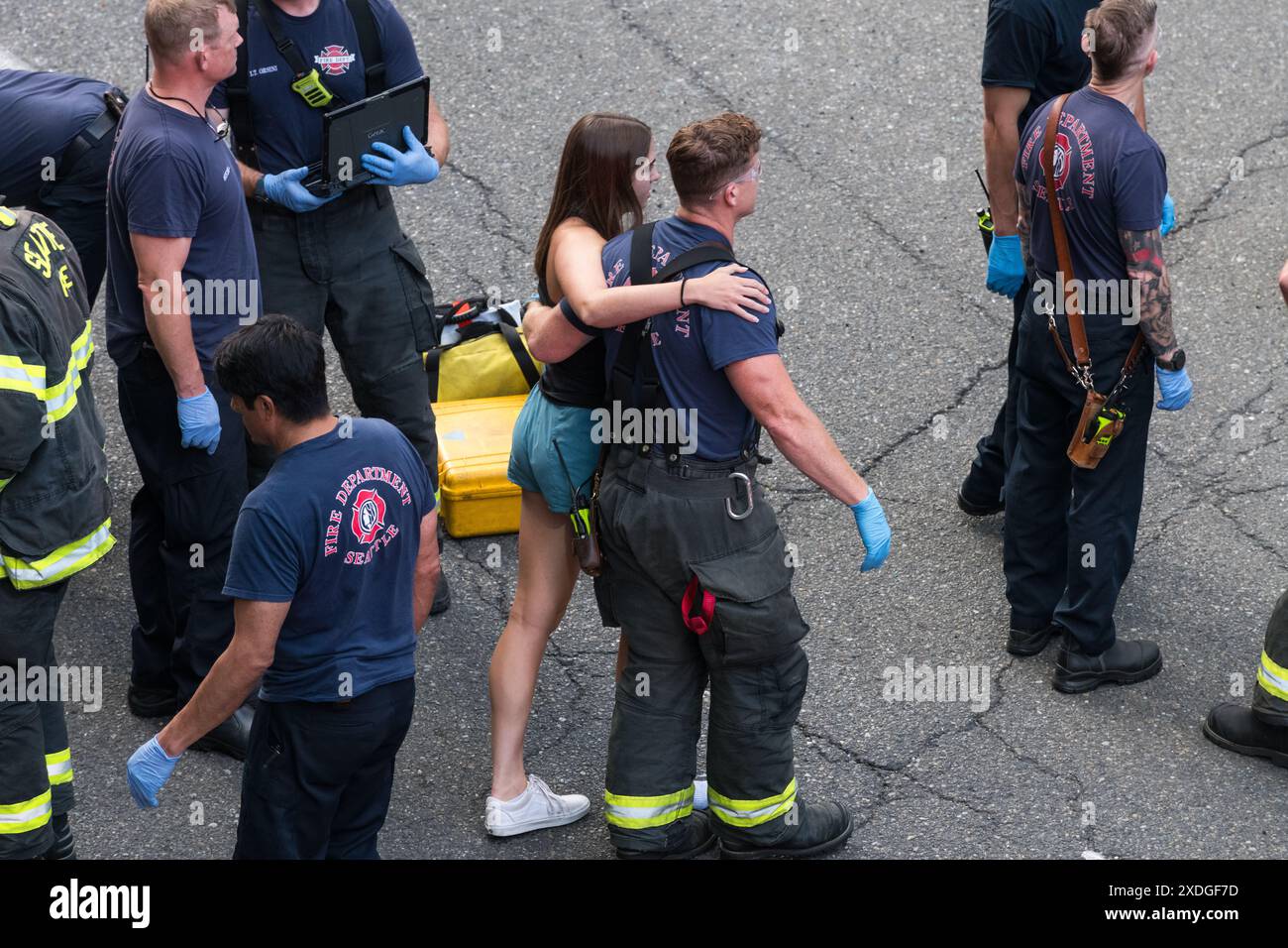 Seattle, USA. 22nd Jun 2024. Mass injury after a metro bus collides ...
