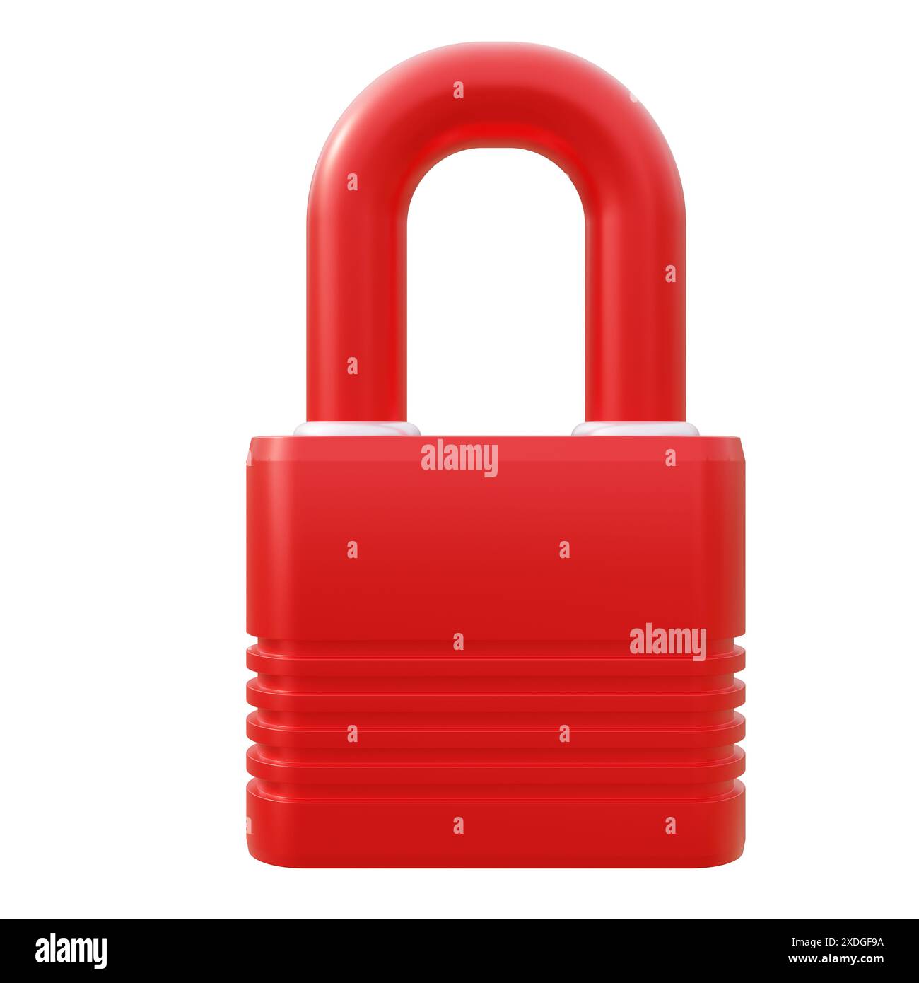 Padlock, red color lock isolated on white transparent, 3d render Stock ...