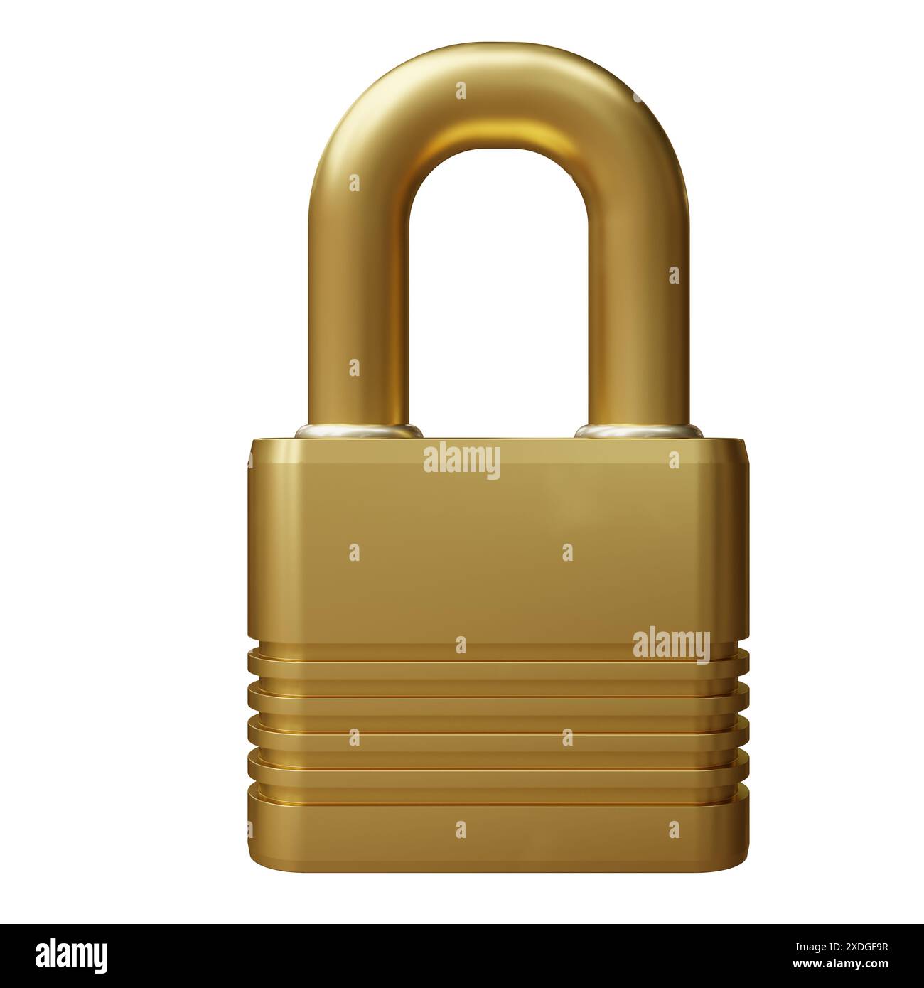 Padlock, golden lock isolated on white transparent, 3d render Stock ...