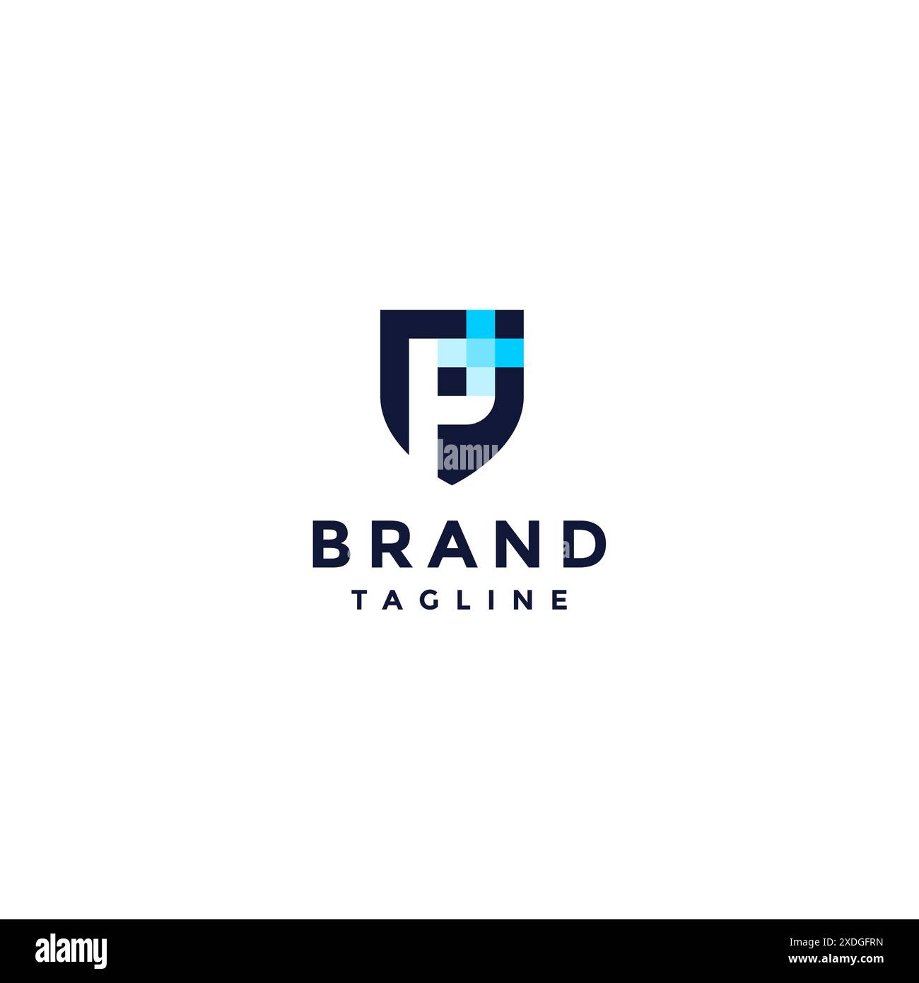 Initial Letter P with Plus accent Inside Shield Icon Logo Design ...