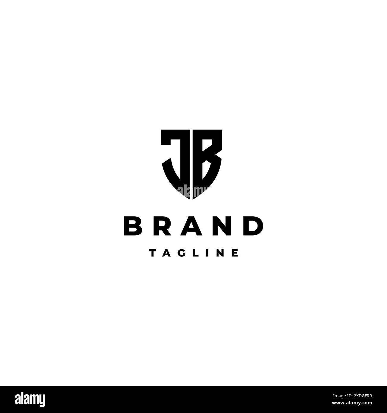 Initial Letter JB Shaped Shield Icon Logo Design. Shield Symbol Of The Letters J And B Logo ...