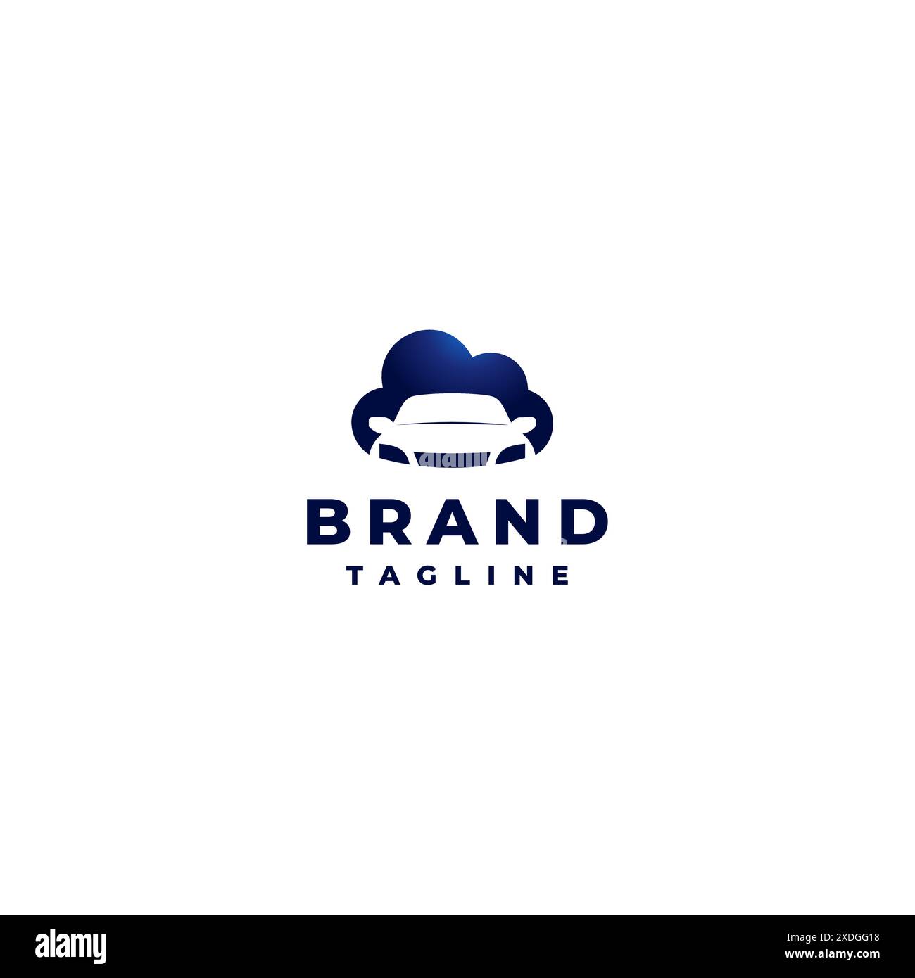 Car Silhouette Inside Cloud Icon Logo Design. Car Silhouette With Cloud ...