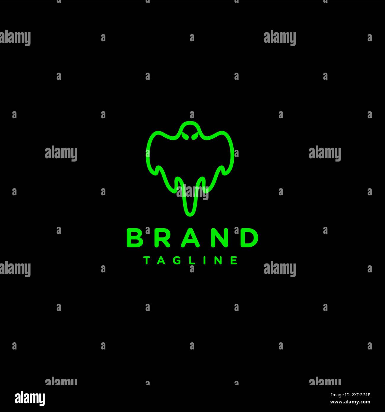 Scary Flying Ghost Logo Design. Creepy Ghost Character Line Logo Design ...