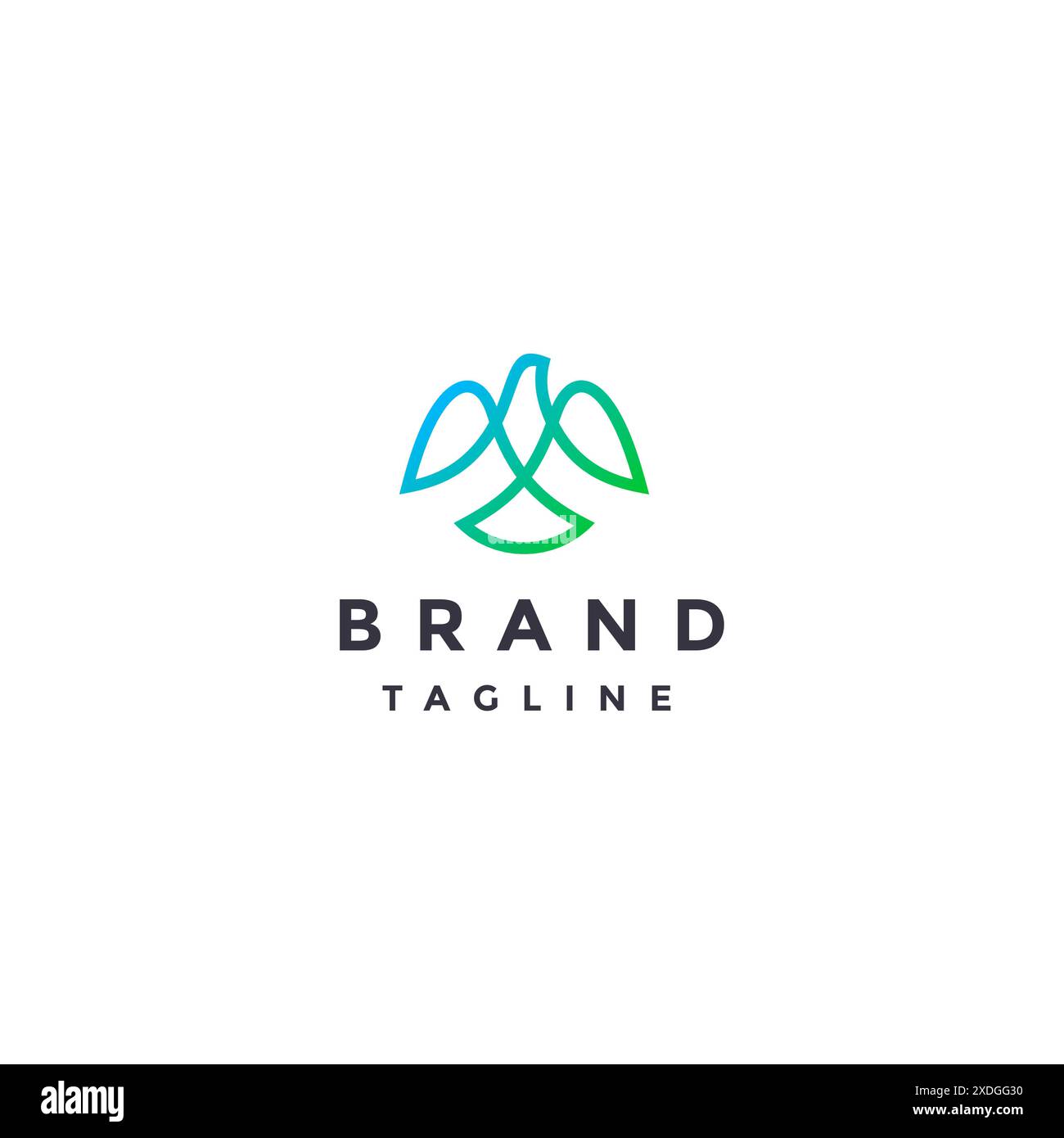 Simple Stylistic Bird Line Logo Design. Minimalist Bird Design With Two ...