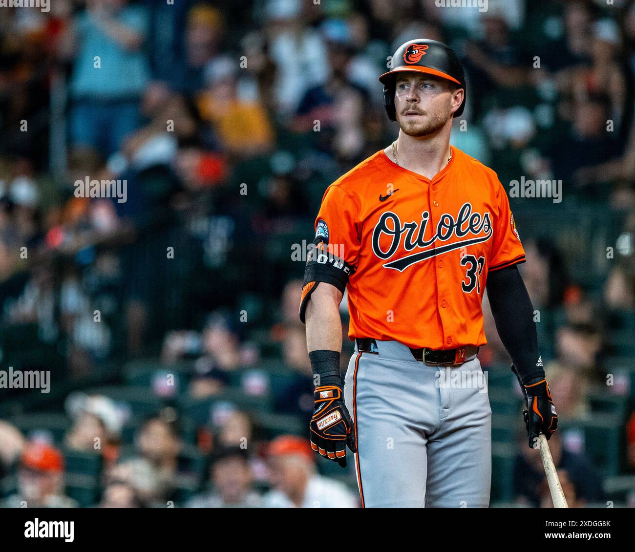 Texas, USA. 22nd June, 2024. Ryan O'Hearn #32 of the Baltimore Orioles ...
