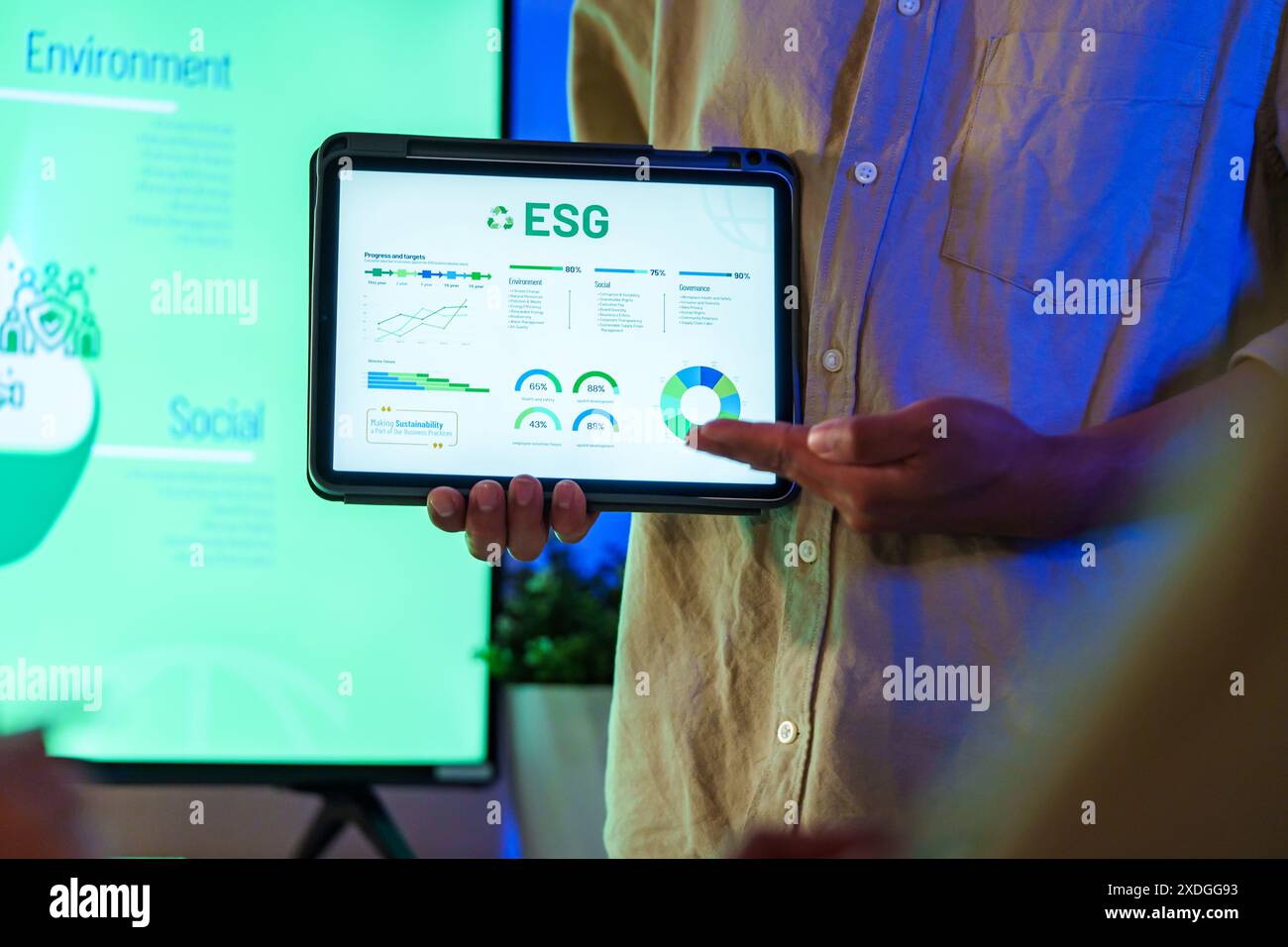diversity team presentation about ESG (environment,socail,governance) sustainability business ...