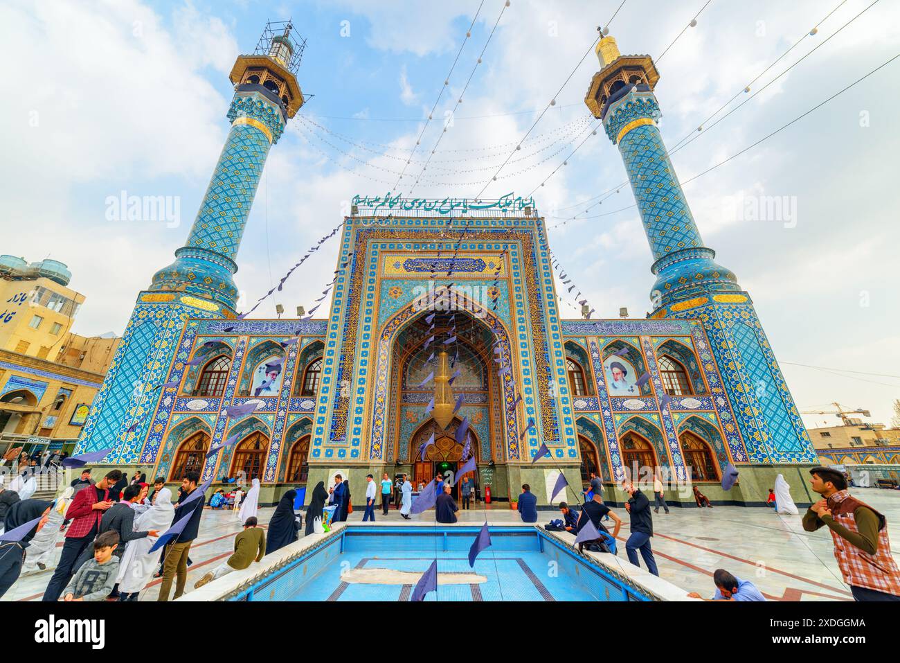 Tehran, Iran - 18 October, 2018: Wonderful colorful view of Imamzadeh ...