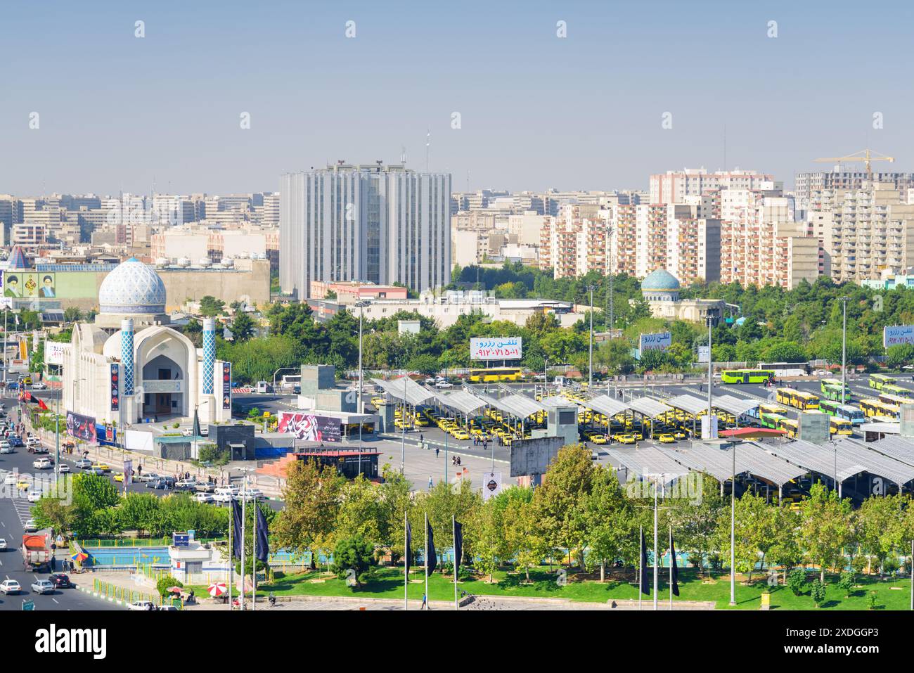 Tehran, Iran - 19 October, 2018: Beautiful aerial view of Western Bus ...