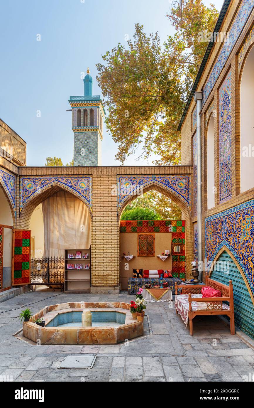 Tehran, Iran - 19 October, 2018: Beautiful colorful courtyard of the ...