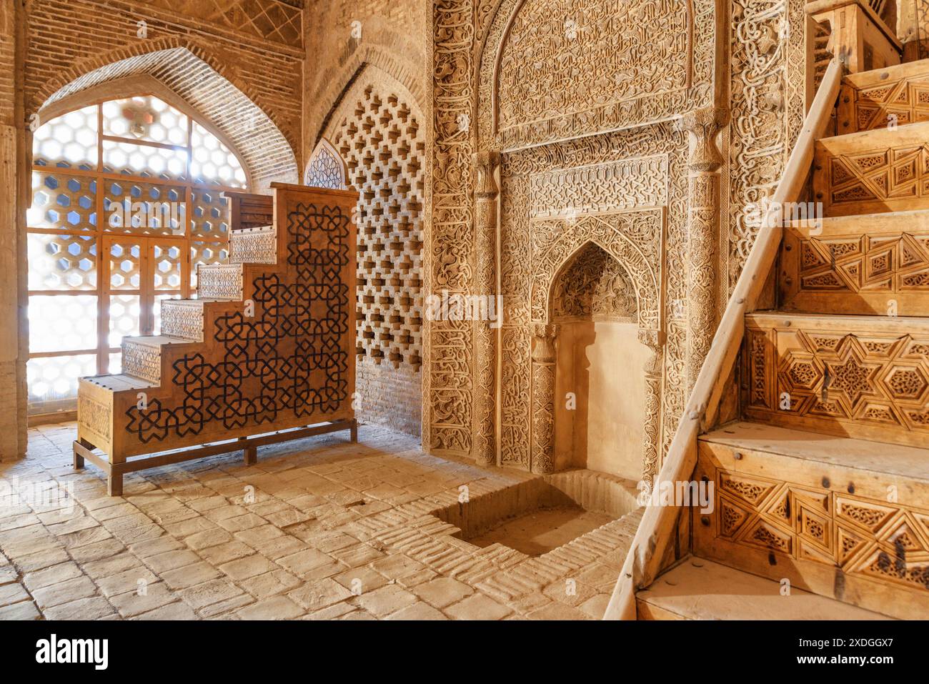 Awesome sanctuary and two ancient wooden carved stands used for ...