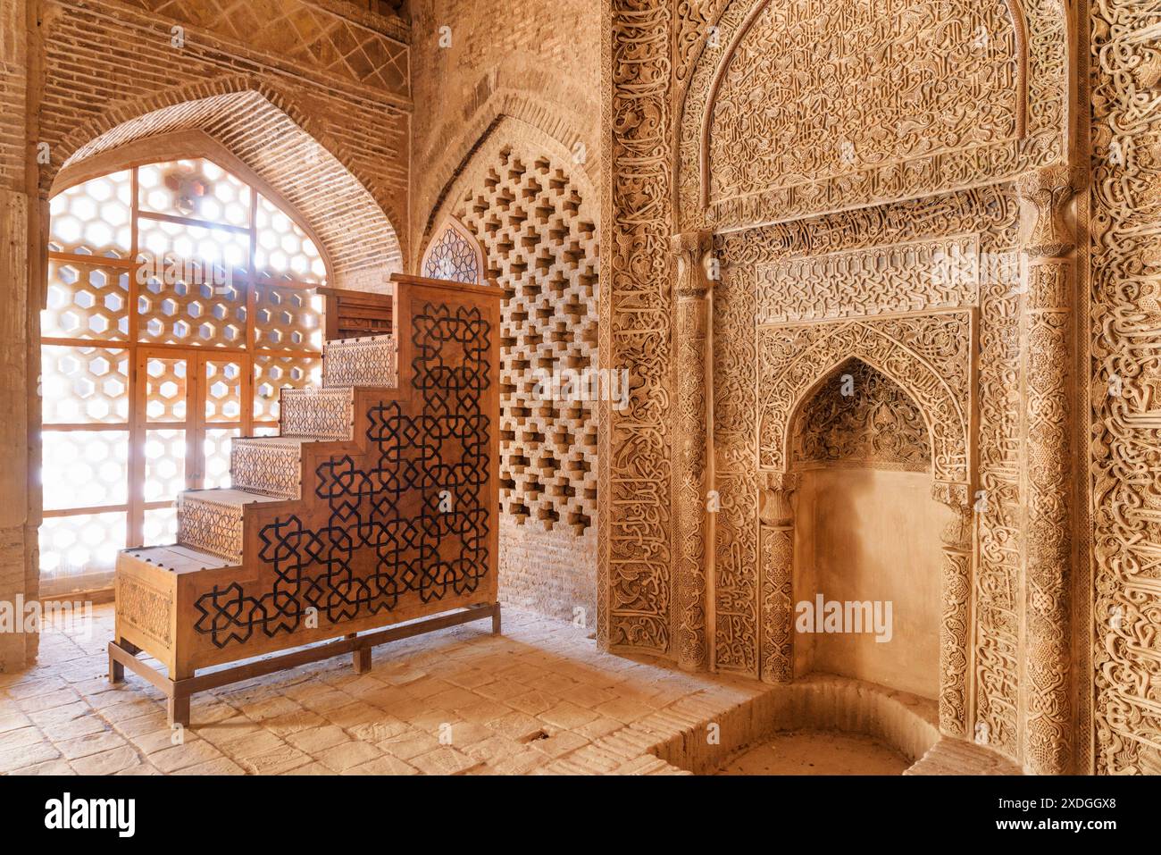 Awesome sanctuary and two ancient wooden carved stands used for ...