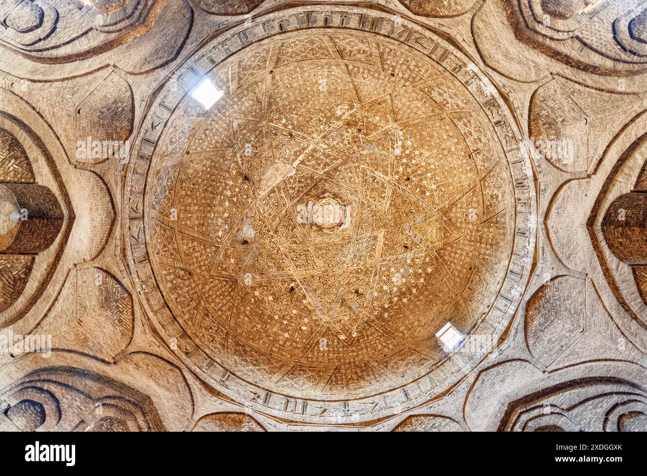 Awesome view of vaulted ceiling inside the Jameh Mosque of Isfahan. The ...