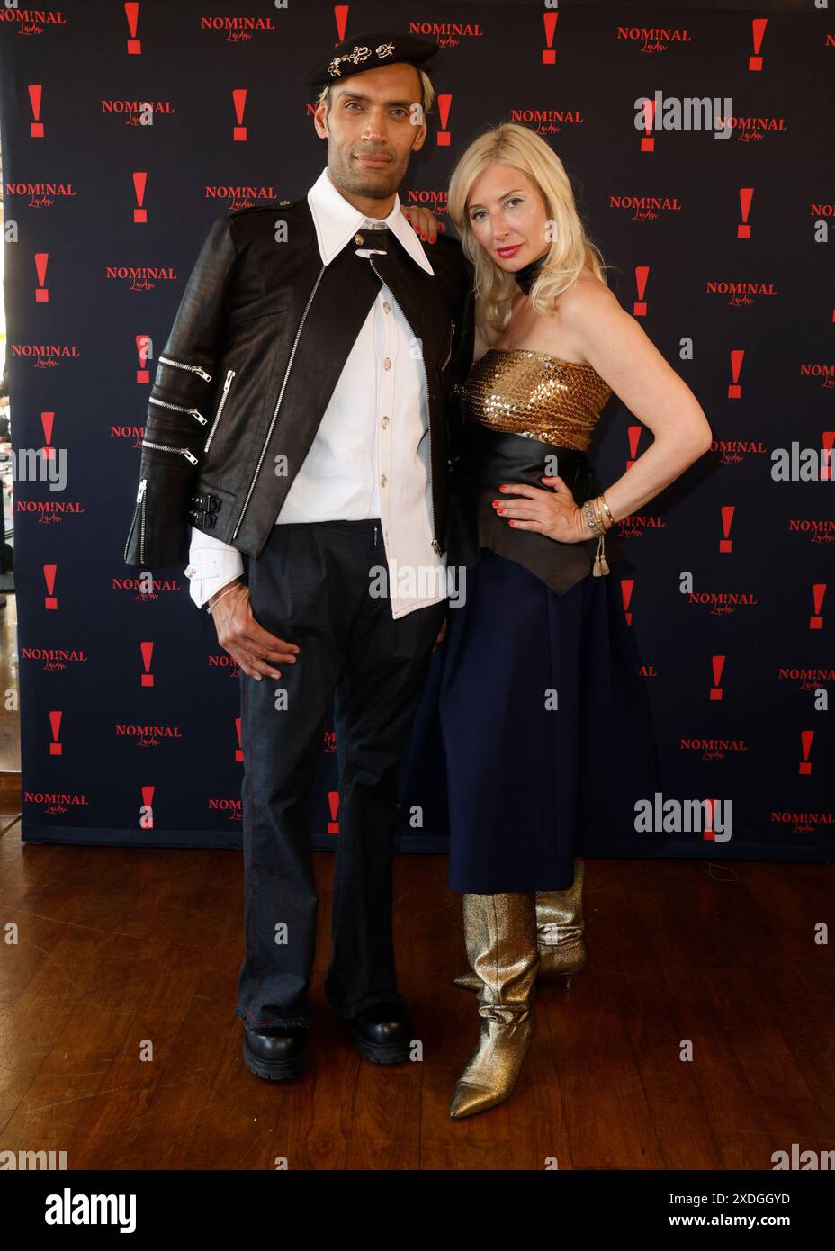 Jeetendr Sehdev and Krisztina Kalman attend the Nom!nal Rooftop Fashion Takeover Party held at ...