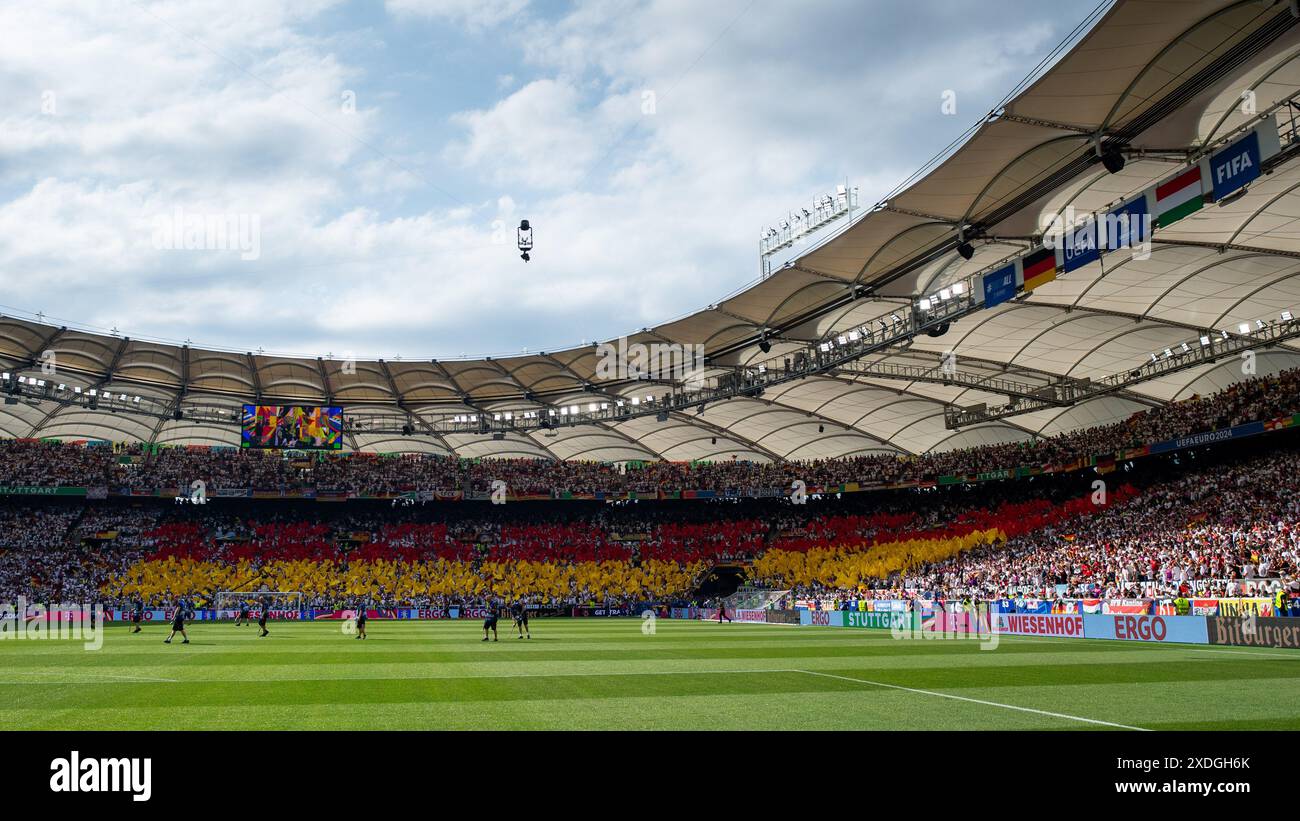 Choreographie der Fans von Deutschland in der Cannstatter Kurve, GER, Germany (GER) vs. Ungarn ...
