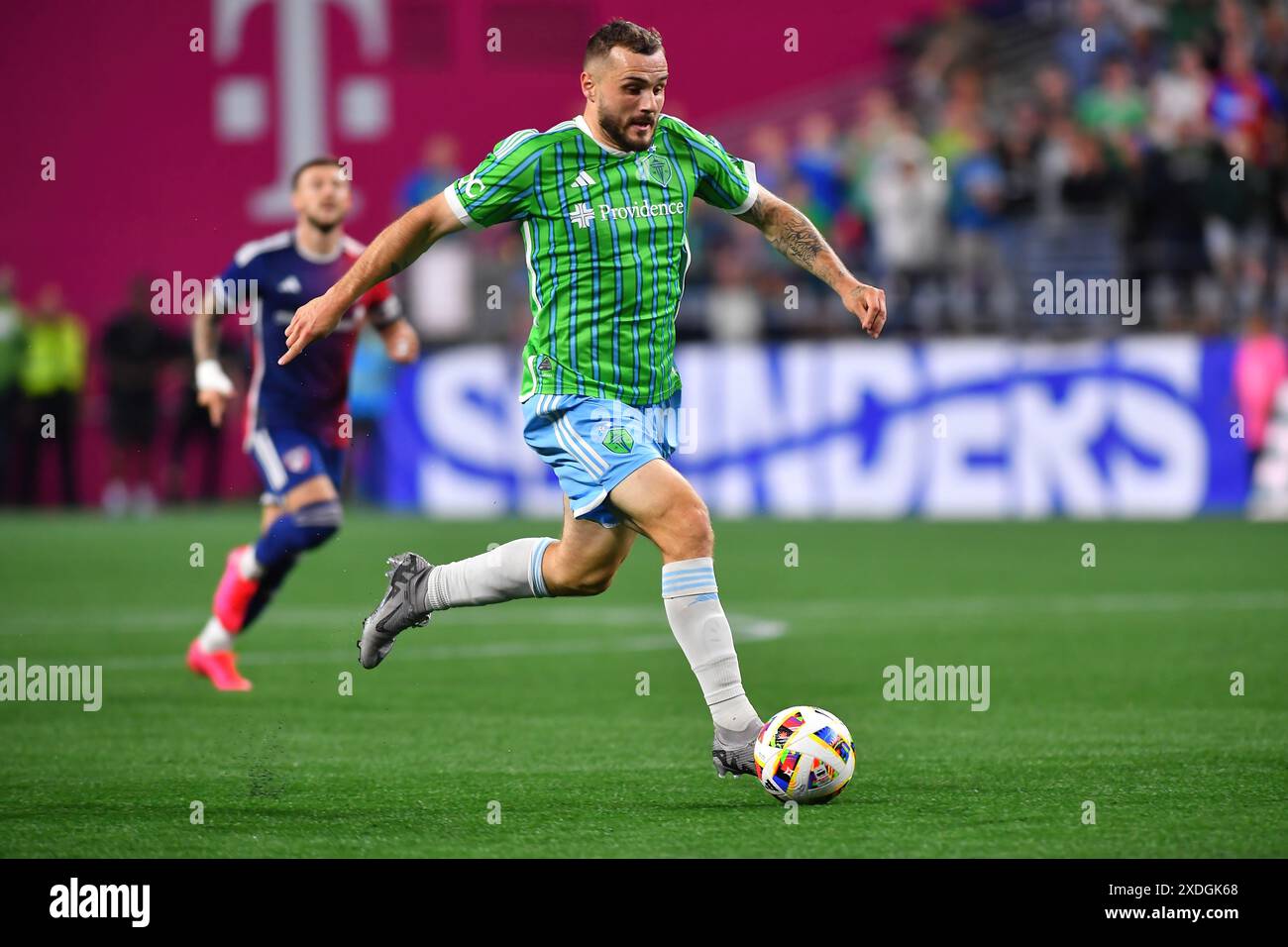 Seattle, WA, USA. 22nd June, 2024. Seattle Sounders forward Jordan ...