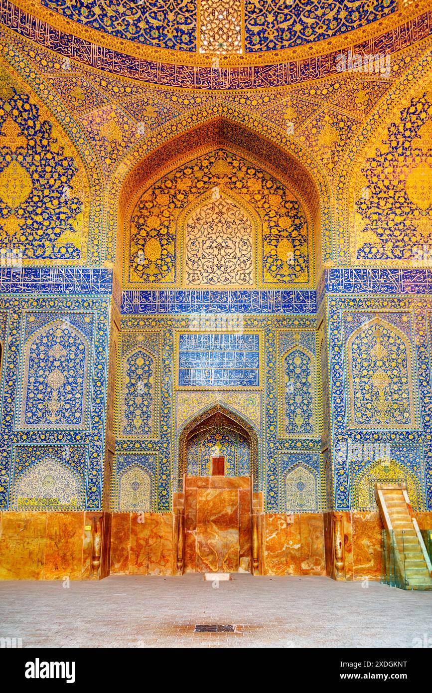 Isfahan, Iran - 23 October, 2018: Wonderful view of awesome mihrab ...