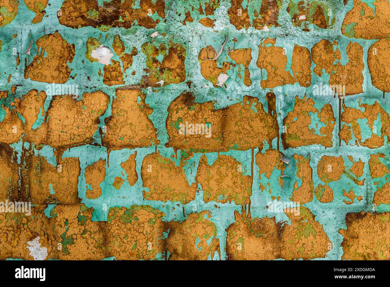 Old Orange Concrete Wall Texture With Crumbling Square Tiles On Light ...