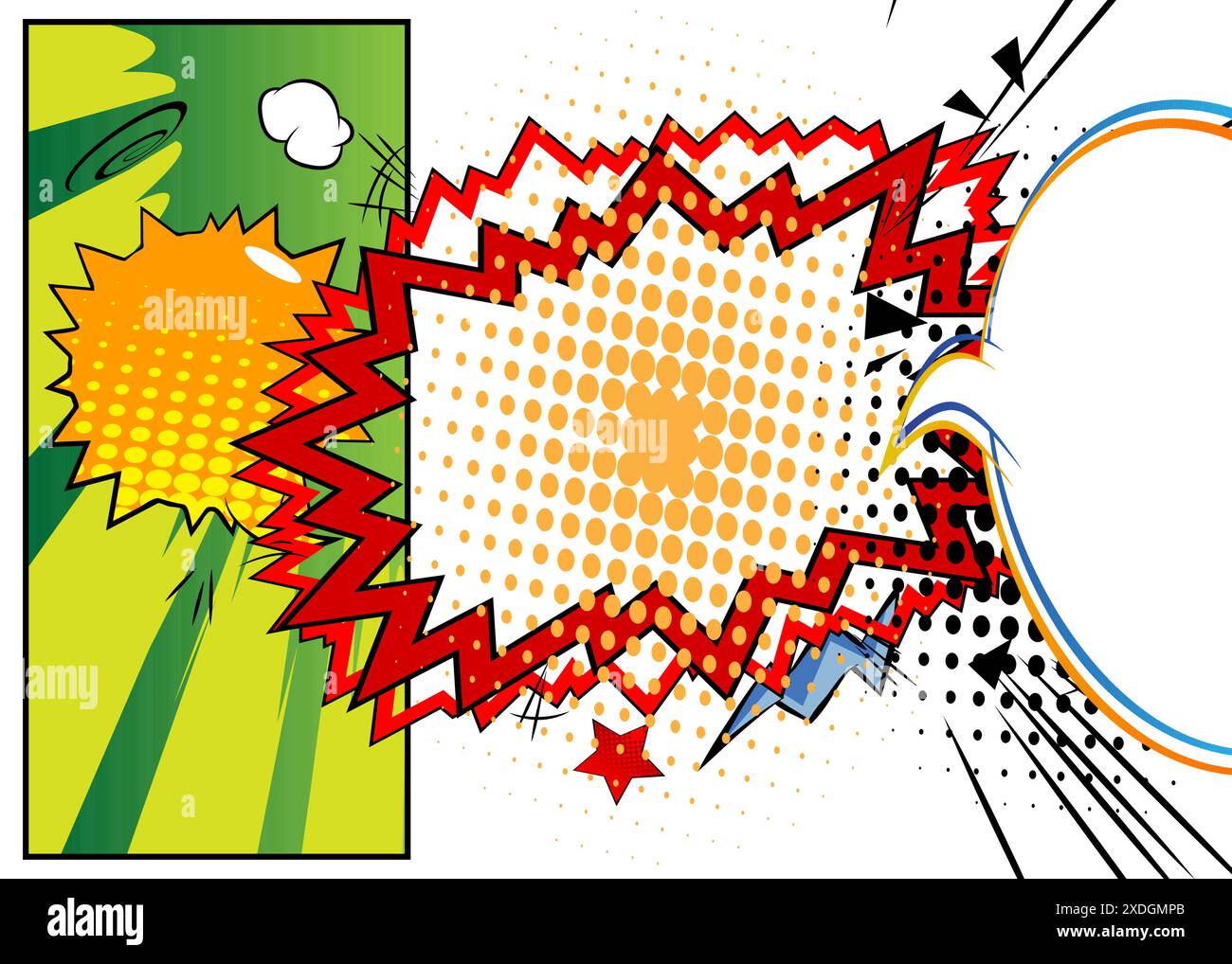 Cool abstract cartoon backdrop, comic book background. Retro vector ...