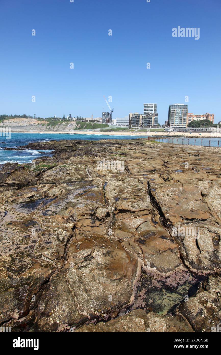 Newcastle beach adjacent to the Canoe Pool. Newcastle is Australia's ...