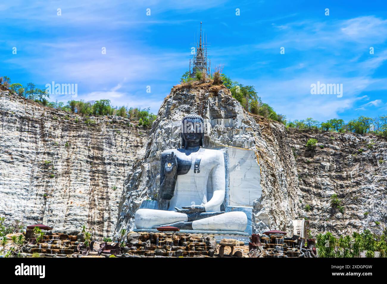 Big Lord Buddha Stone Mountain is landmark of Wat Khao Tham Thiam in ...