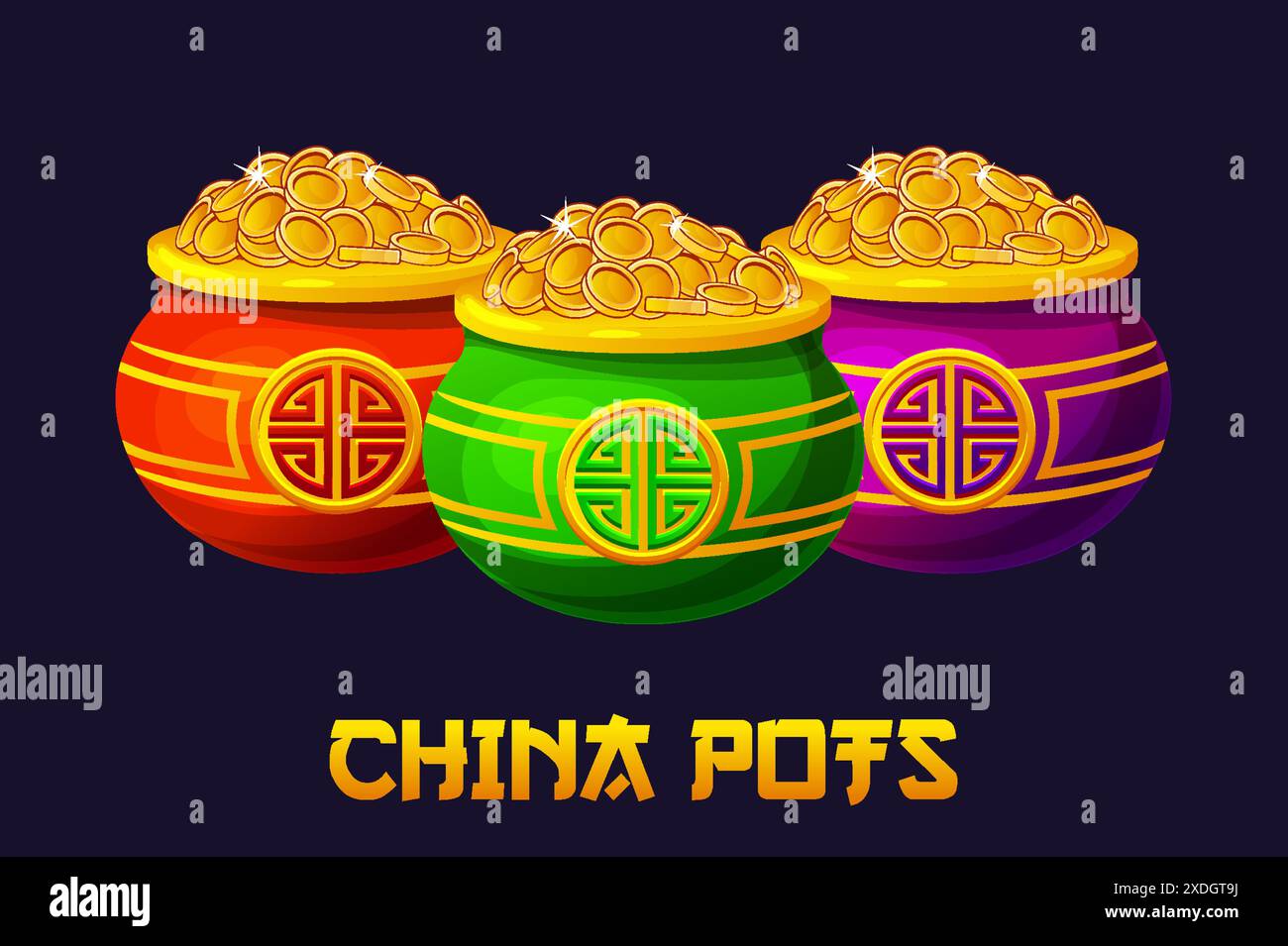 Pots asia colored Stock Vector Images - Alamy