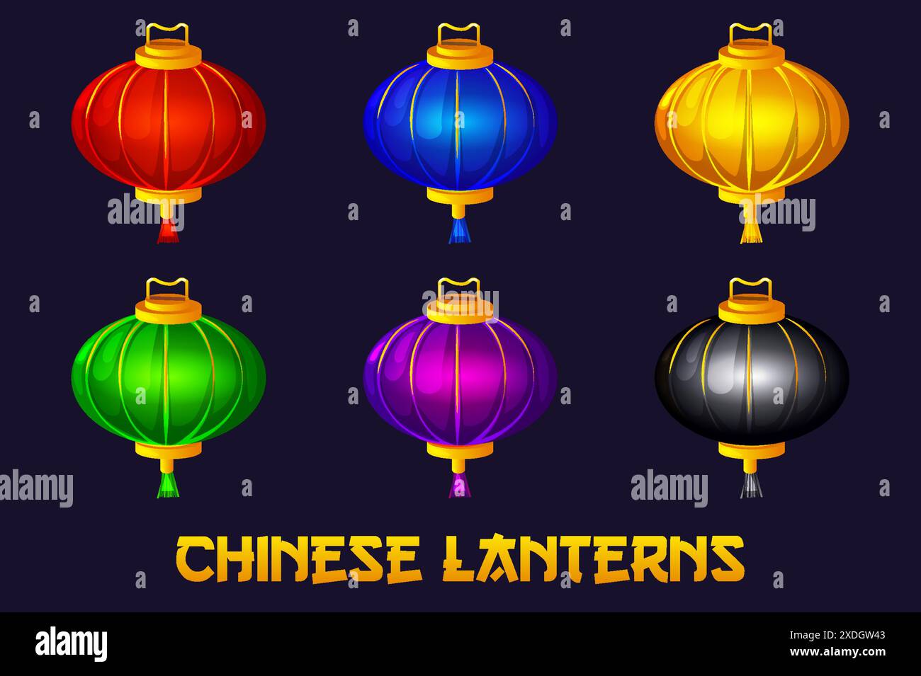 Japanese traditional paper lamps Stock Vector Images - Alamy