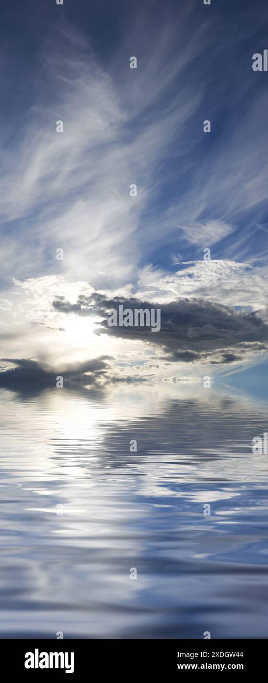 Sky, clouds and sunrise in nature with background for wallpaper, banner ...