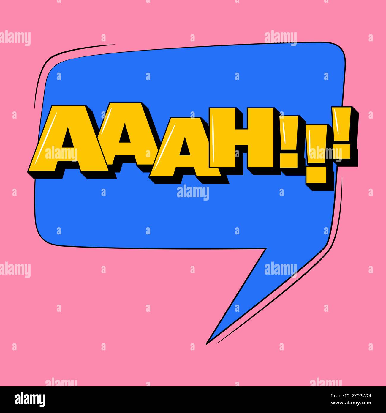 AAAH comic sound speech effect bubble in trendy pop art style. Bright cartoon message Stock ...