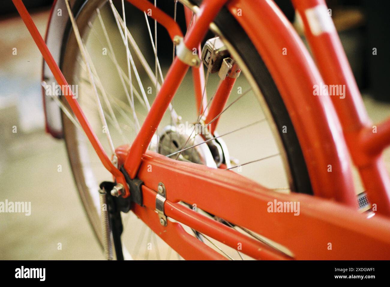 Red bicyle wheel Stock Photo - Alamy