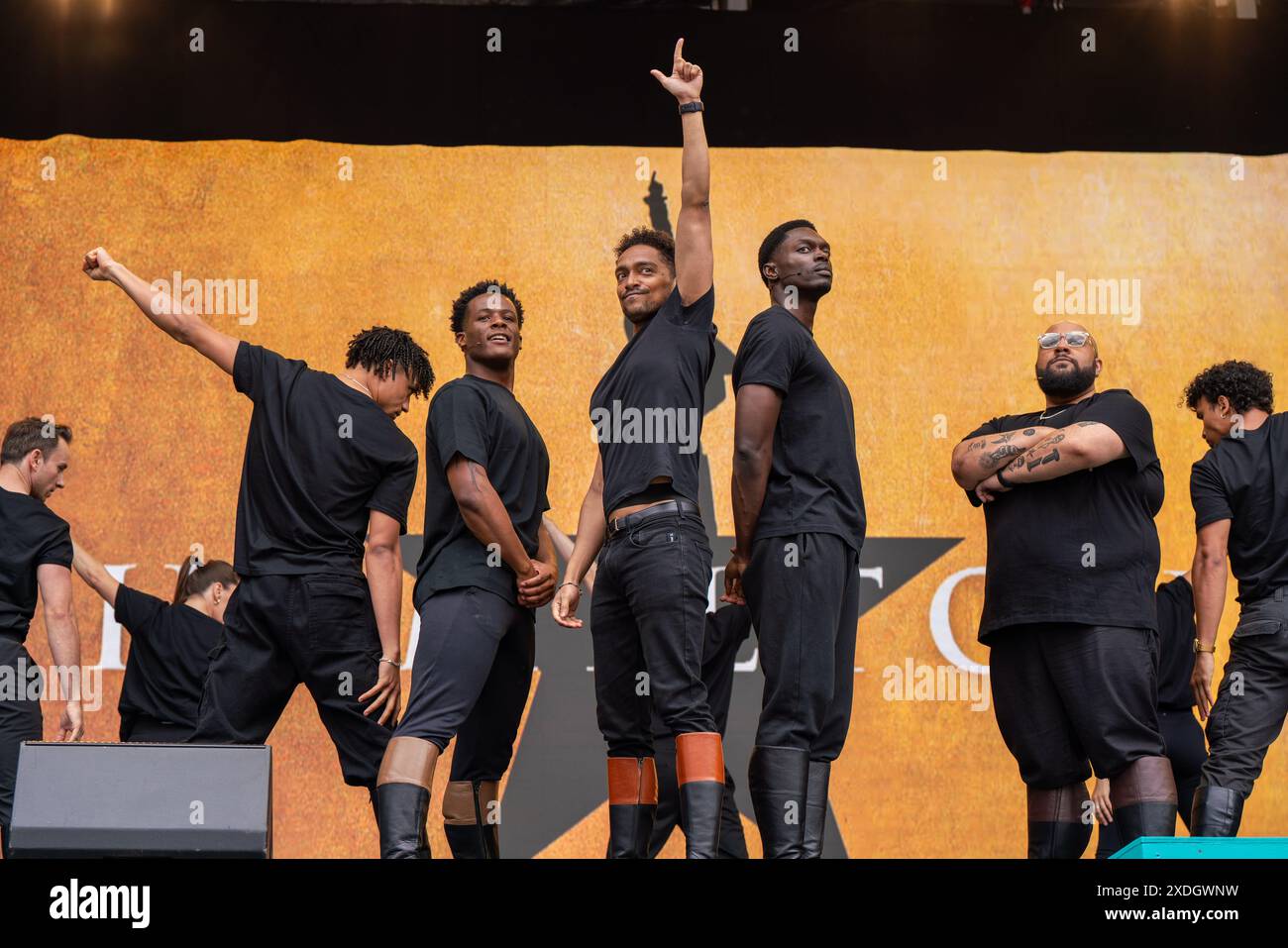 London, UK. 22nd June, 2024. Hamilton the musical perform live on stage ...