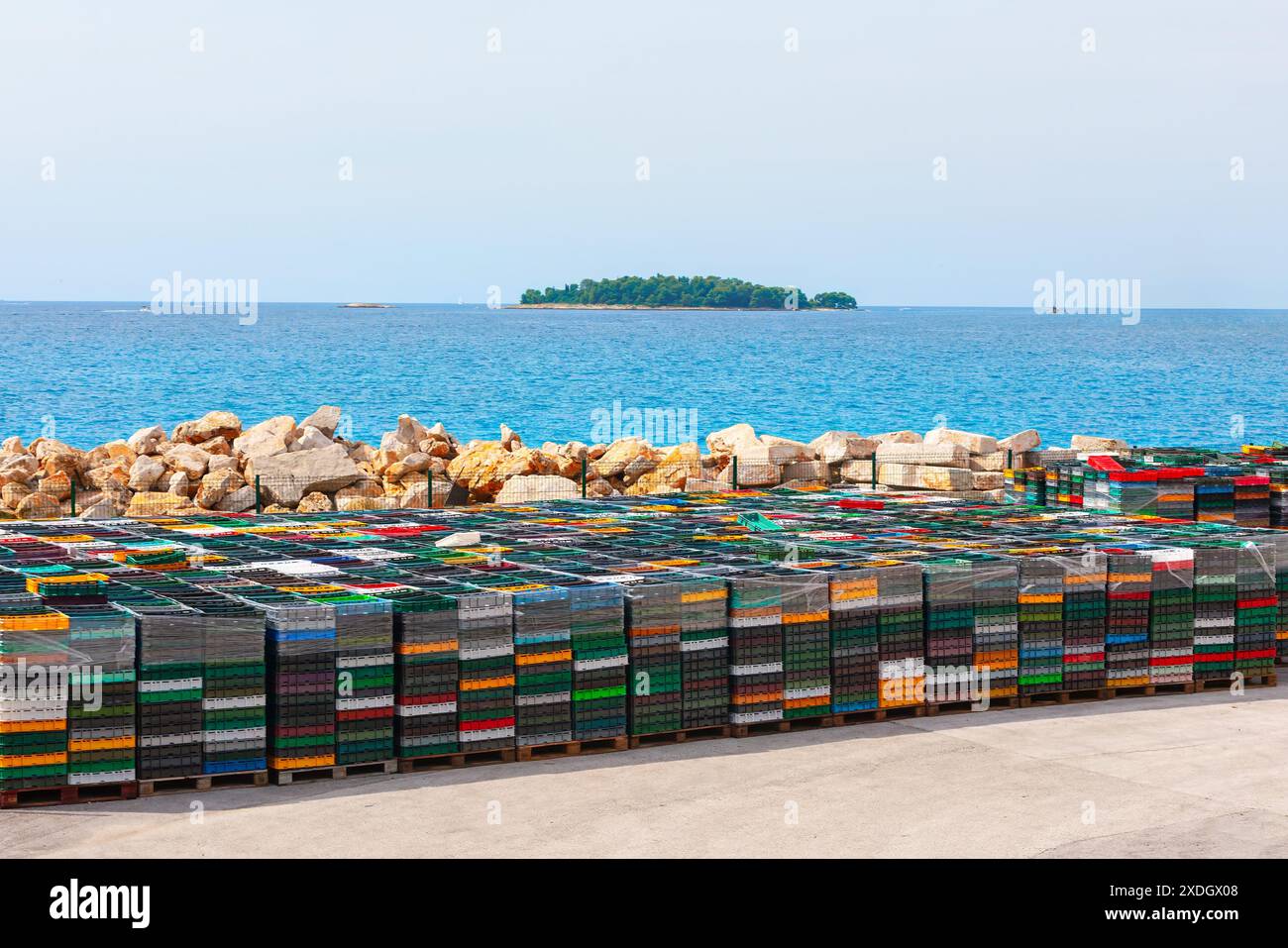 Stackable Plastic Storage Containers at the Coast in the Dock Stock ...
