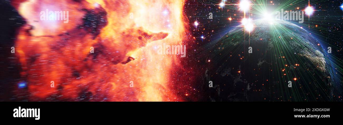 Space background. Collage on space, science Stock Photo - Alamy