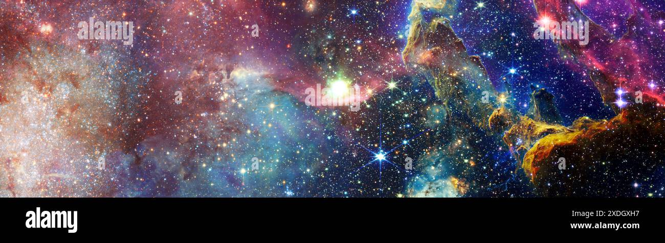 Space background. Collage on space, science Stock Photo - Alamy