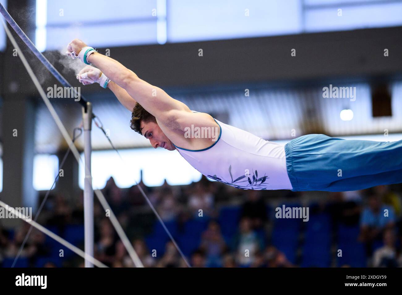 22 June 2024, Hesse, Rüsselsheim: Gymnastics: Olympic qualification ...