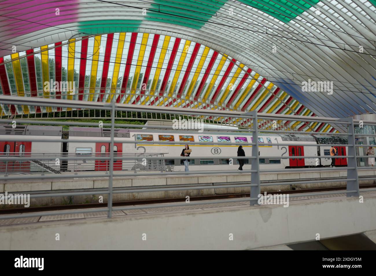 Regional train at the Liege railway station Stock Photo - Alamy