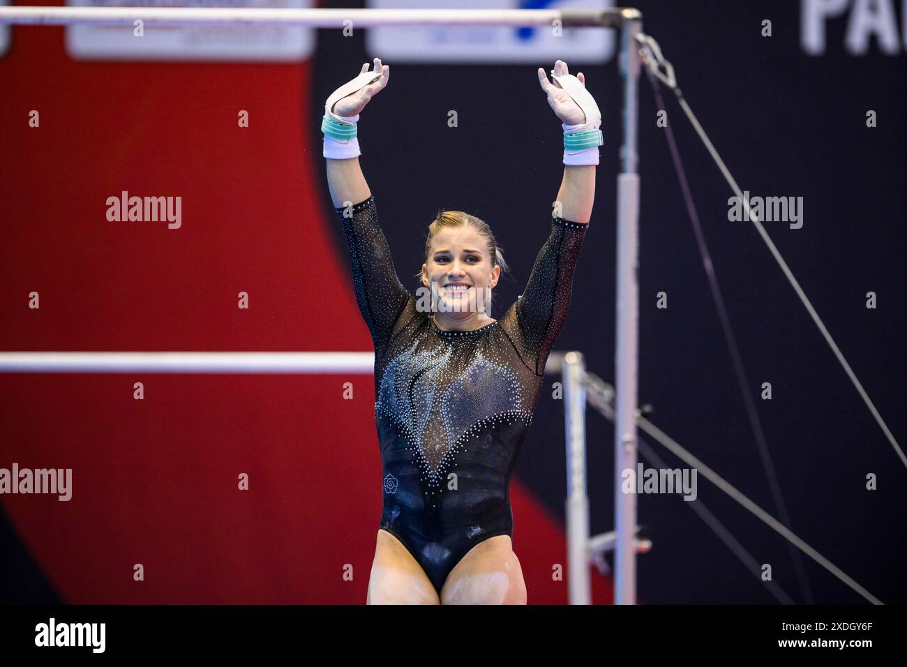 22 June 2024, Hesse, Rüsselsheim: Gymnastics: Olympic qualification ...