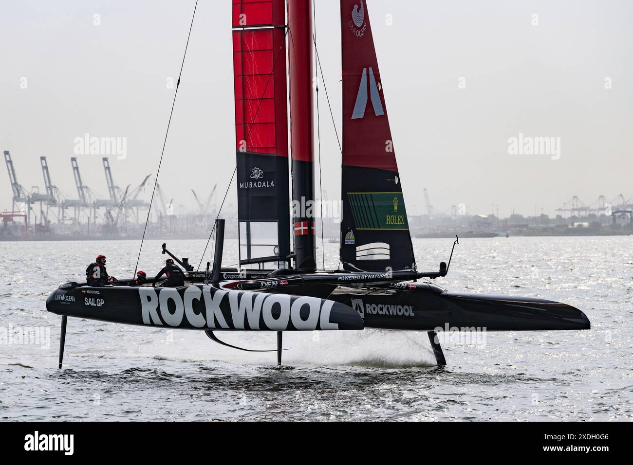 Denmark boat races during SailGP first day in New York harbor on June ...