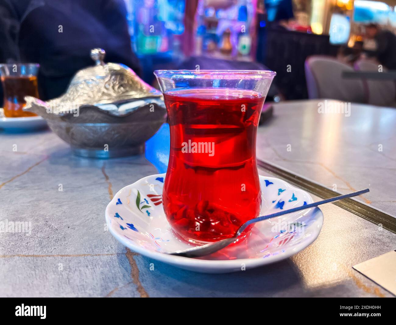Istanbul, Turkey - May 5, 2024: Sipping tradition in a cup of Turkish ...