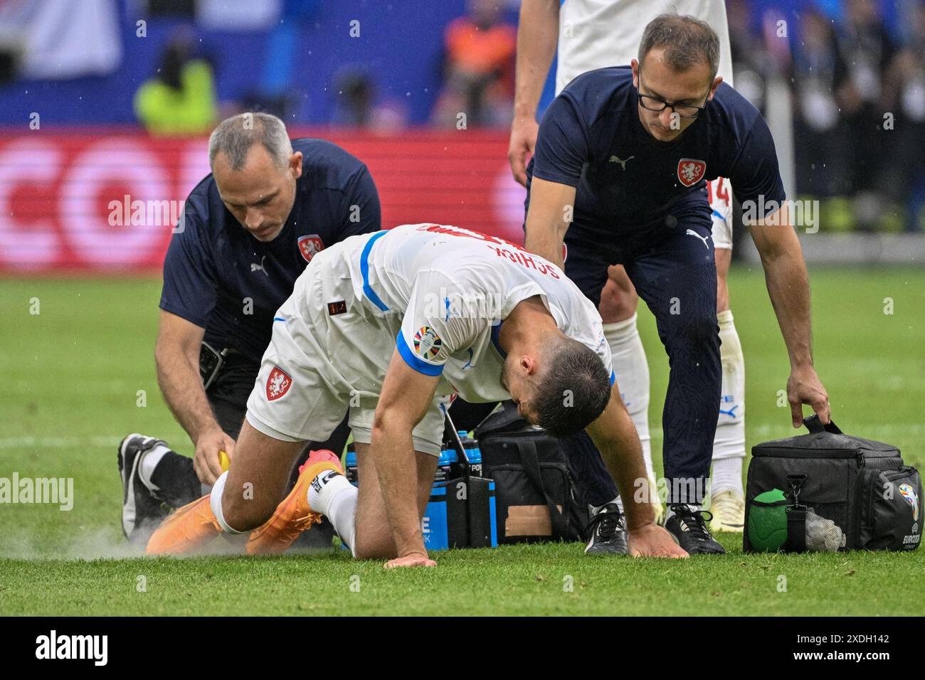 Hamburk, Germany. 22nd June, 2024. Injured Patrik Schick (CZE) is seen ...