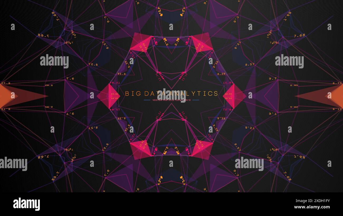 A digital illustration featuring geometric patterns in vibrant colors ...