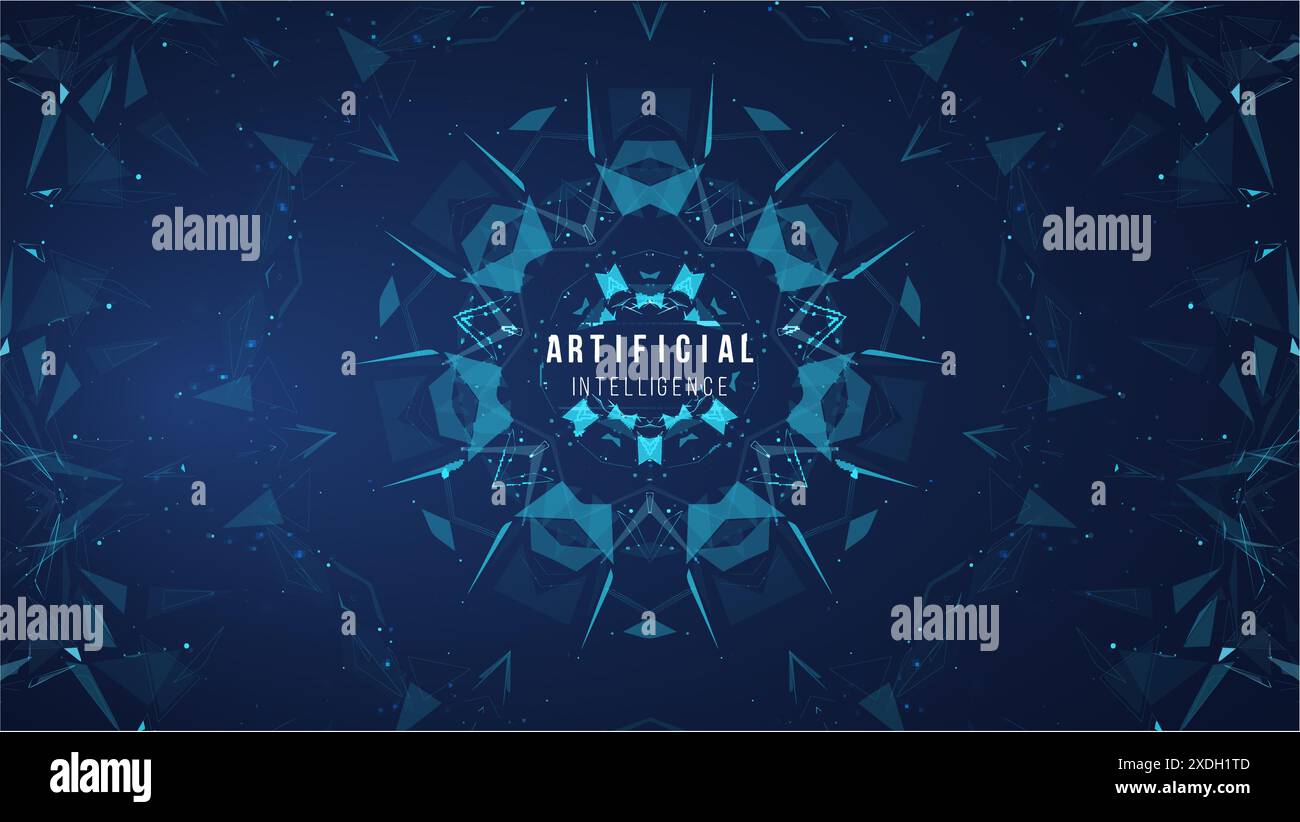 Abstract geometric design representing artificial intelligence with a ...