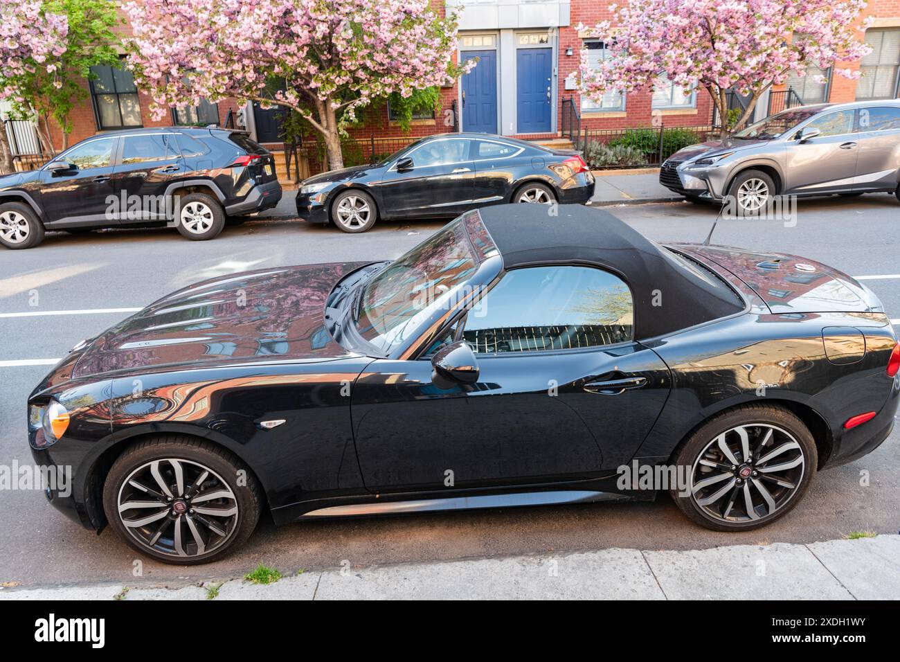 New York City, USA - April 23, 2024: 2020 Fiat 124 Spider convertible ...