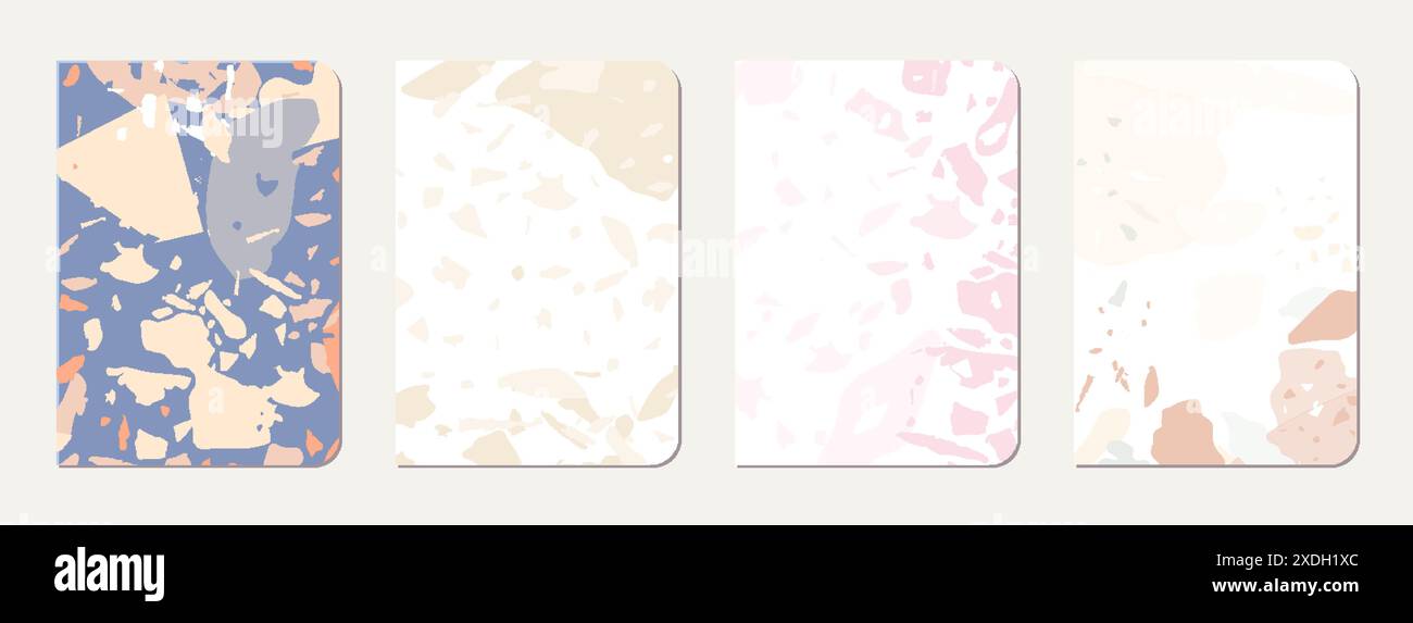 Notepad cover design. Terrazzo abstract background made of natural ...