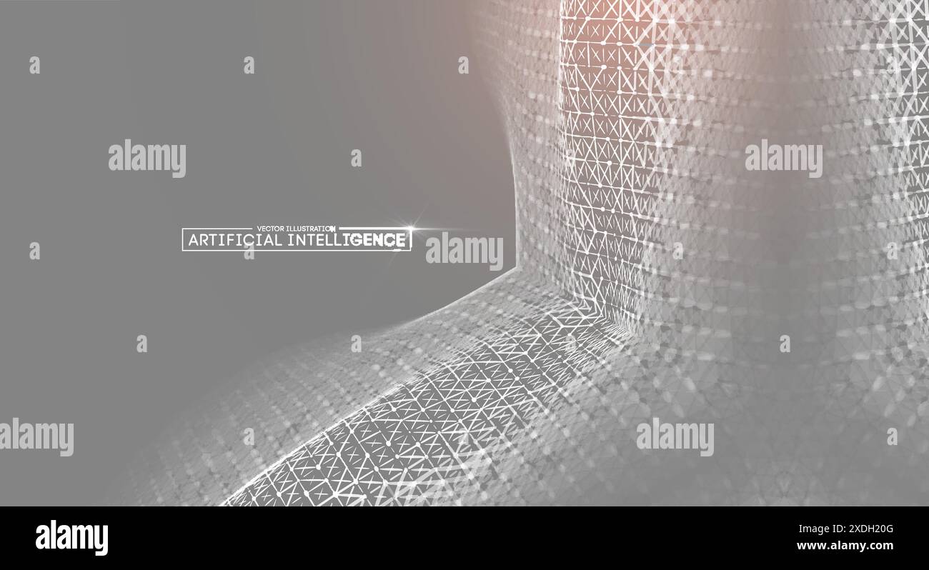 Digital representation of an artificial intelligence network with ...