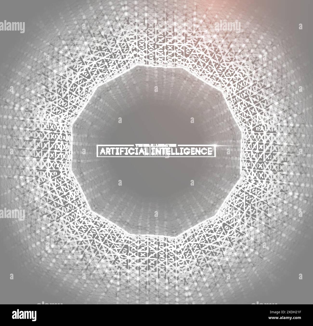 Abstract representation of an artificial intelligence network with a ...