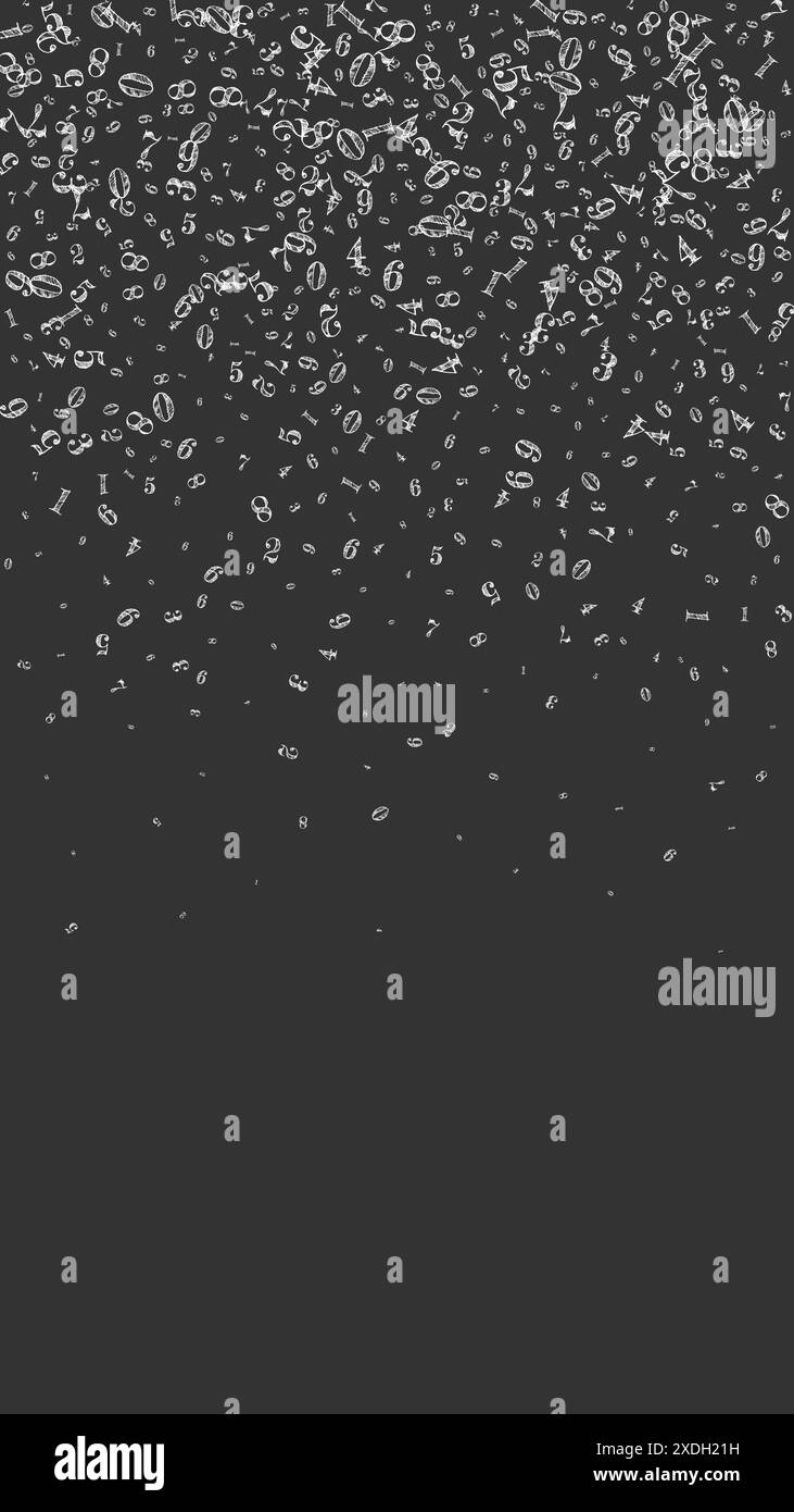 Flying digits and numbers. School math notebook cover. Back to school ...